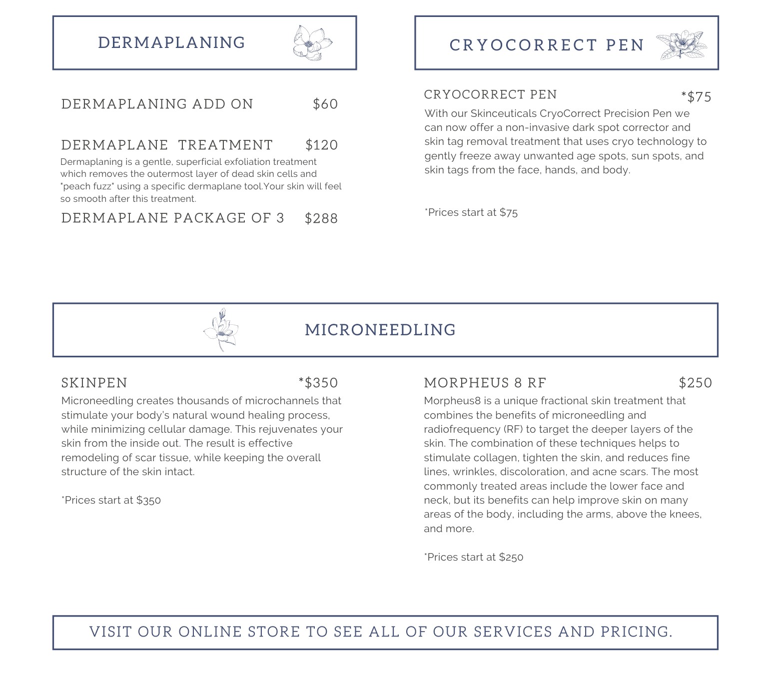 Spa Service Menu Knoxville, TN - Gallaher Plastic Surgery