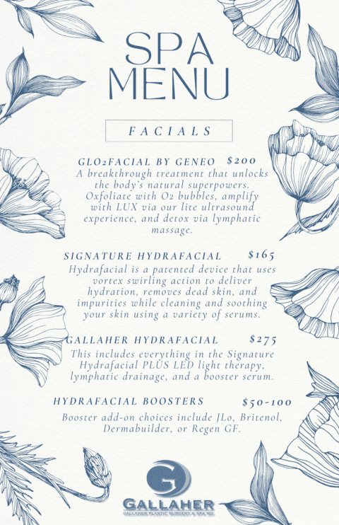 Spa Service Menu Knoxville, TN - Gallaher Plastic Surgery