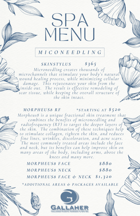 Spa Service Menu Knoxville, TN - Gallaher Plastic Surgery